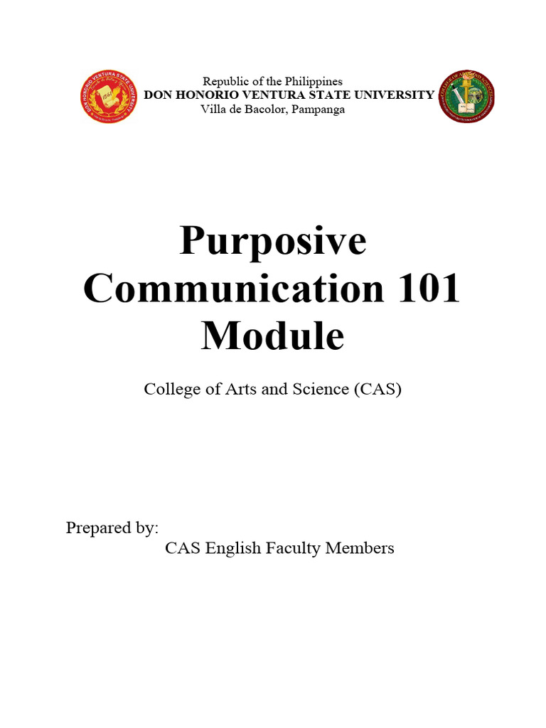 Purposive Communication Module Revised Ver1 | PDF | Communication | Nonverbal Communication