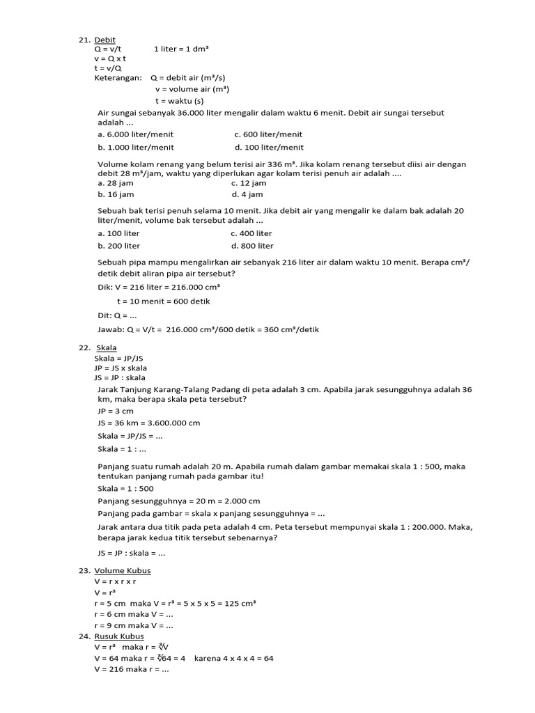 Kisi-Kisi Matematika | PDF | Metode & Bahan Ajar