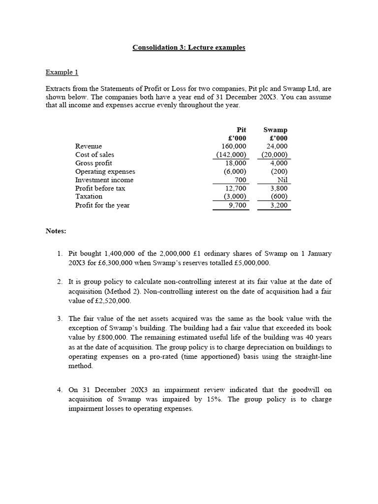 L7 Consolidation 3 Lecture Examples | PDF | Dividend | Depreciation