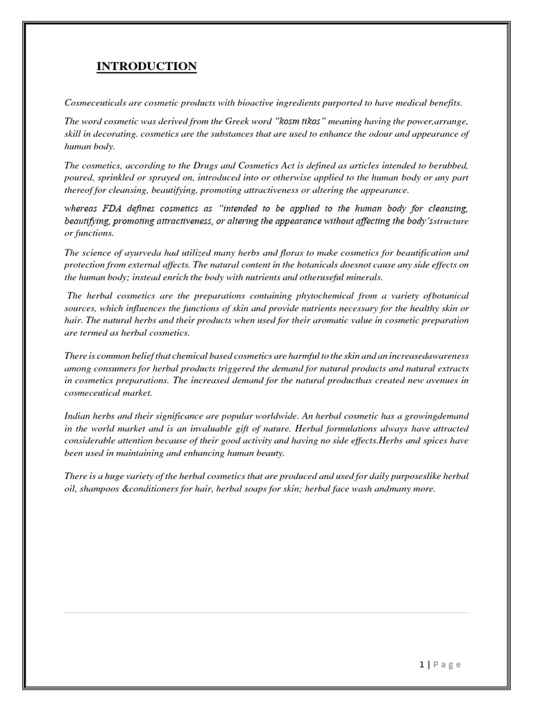 Final Herbal Cosmetics | PDF | Wax | Human Tooth