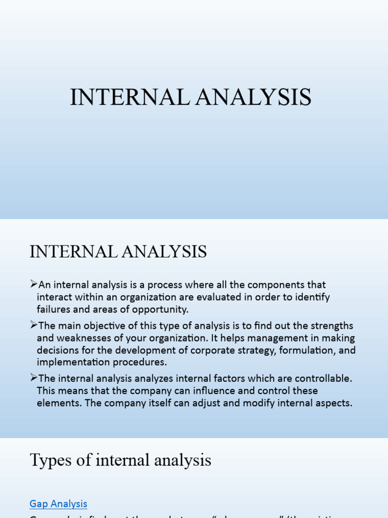 INTERNAL-ANALYSIS | PDF | Strategic Management | Swot Analysis