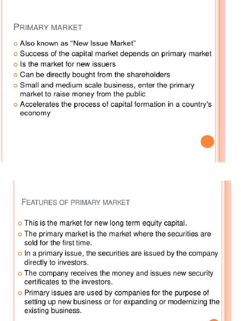 PrIMARY MARKET | PDF | Securities (Finance) | Initial Public Offering