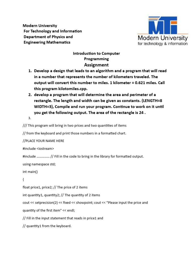 Assignment | PDF | Namespace | Computer Engineering