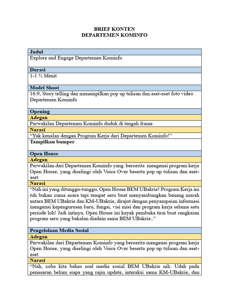 Brief Konten - Kominfo (Final) | PDF