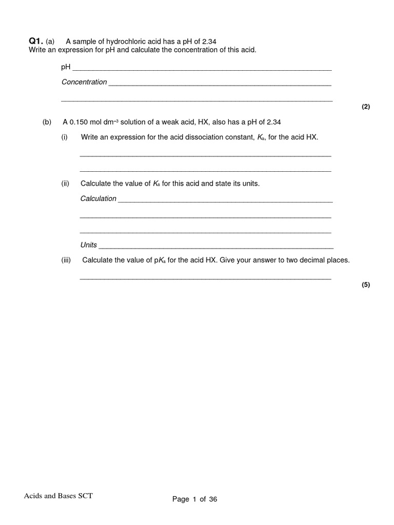 Acids and Bases | PDF | Ph | Buffer Solution