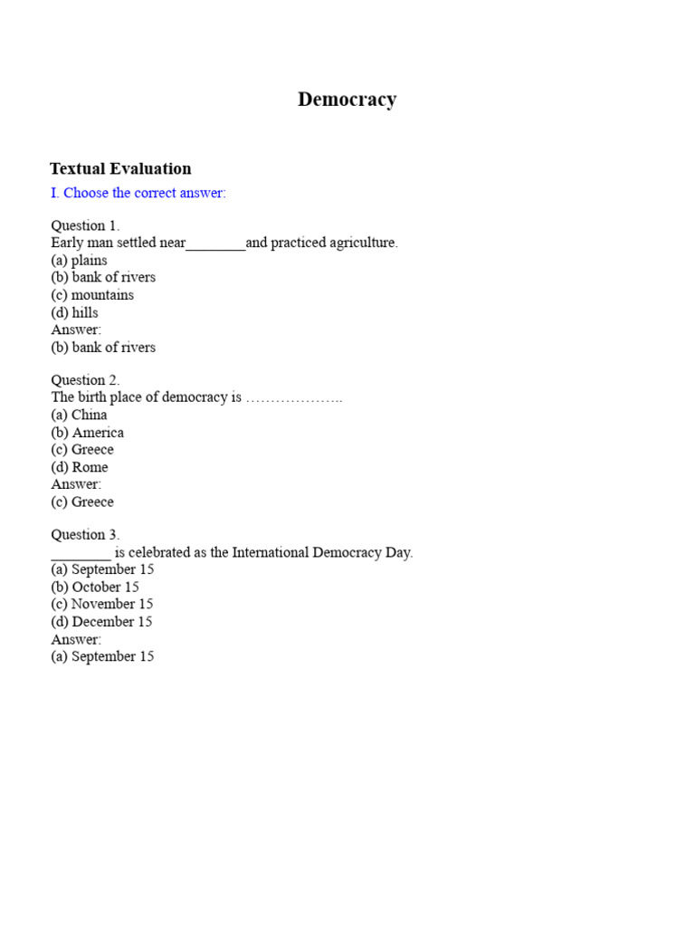 Democracy: Textual Evaluation | PDF | Democracy | Political Ideologies