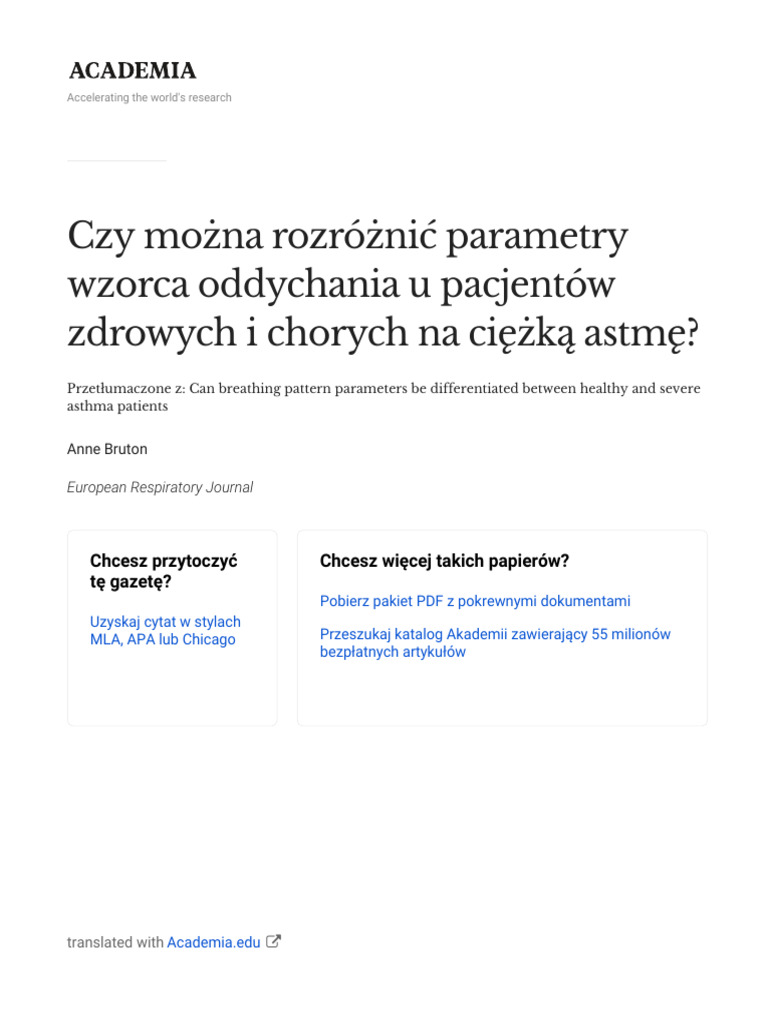 Can Breathing Pattern Parameters Be Differentiated Between Healthy and ...