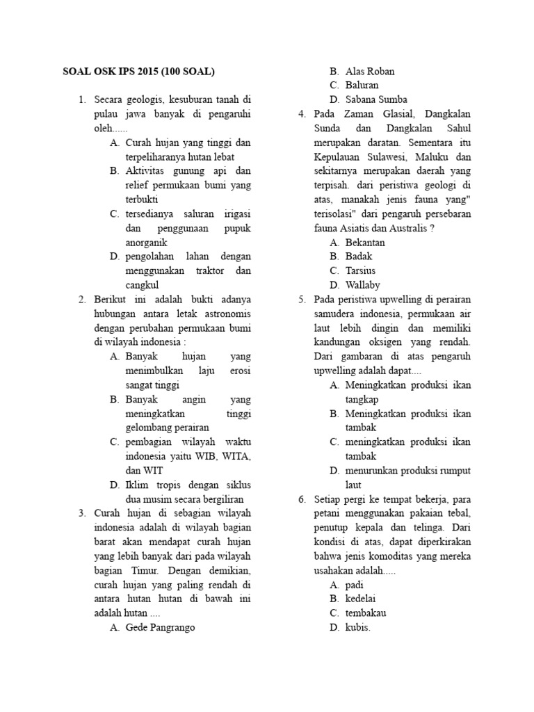 Soal Osk Ips 2015 | PDF