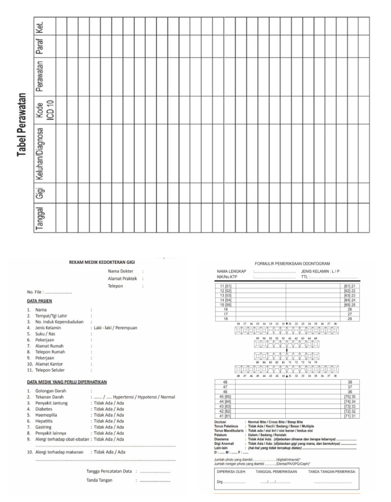 Odontogram & RM | PDF