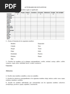 Actividades De Sustantivo Sustantivos O Verbos | Dual Language