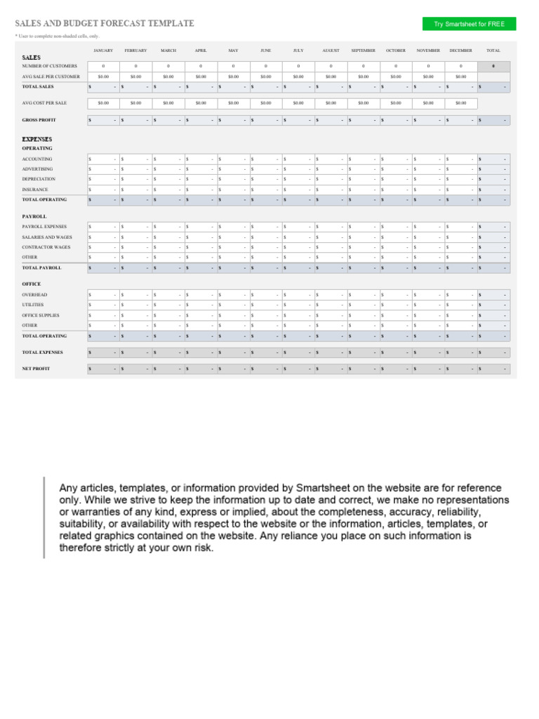 Sales & Budget Forecast Template | PDF | Payroll Tax | Business Economics