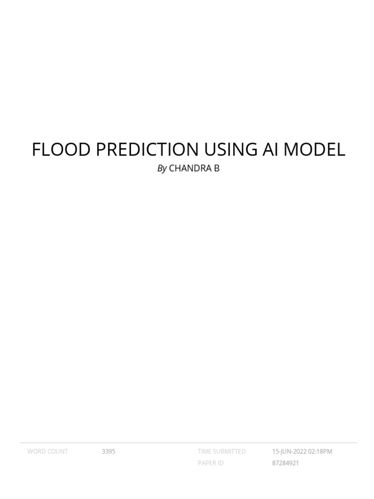 Flood Prediction Using Ai Model | PDF | Cognitive Science | Computer Science