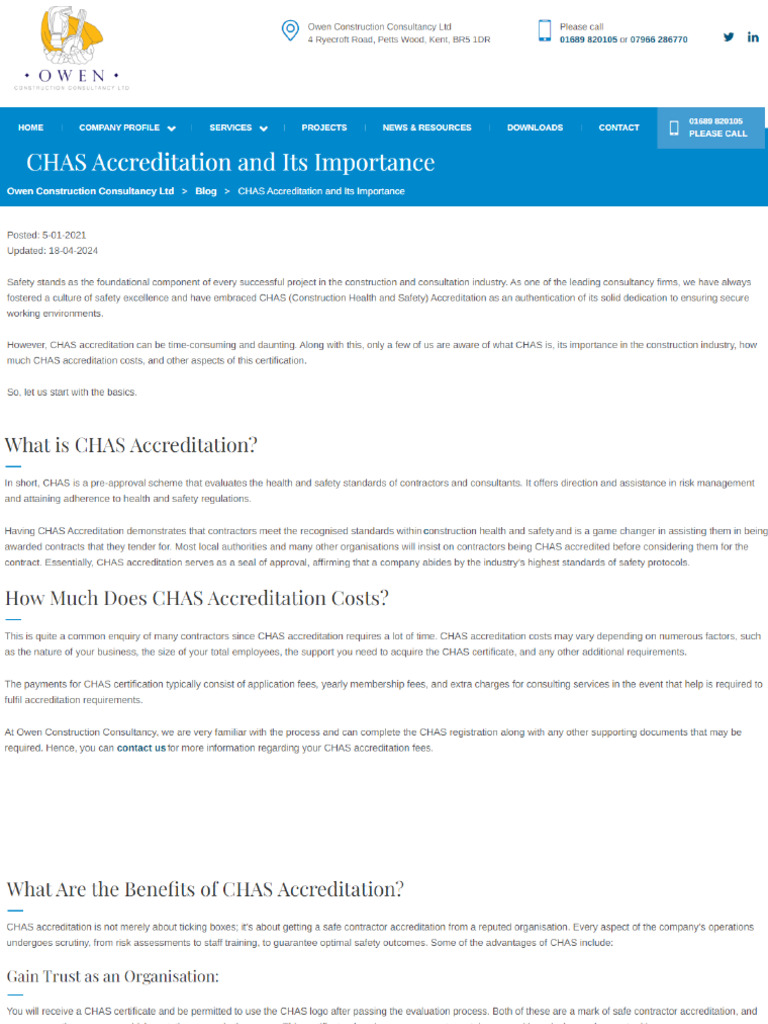 CHAS Accreditation | PDF