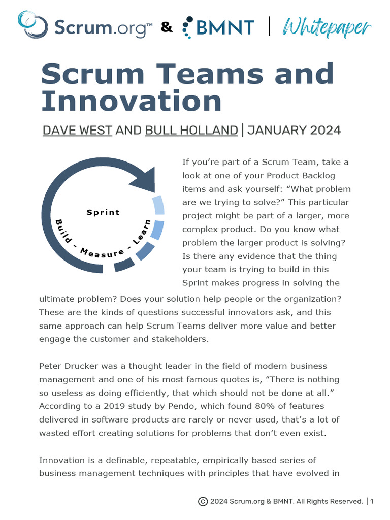Agile and Innovation White Paper v4 | PDF | Scrum (Software Development ...