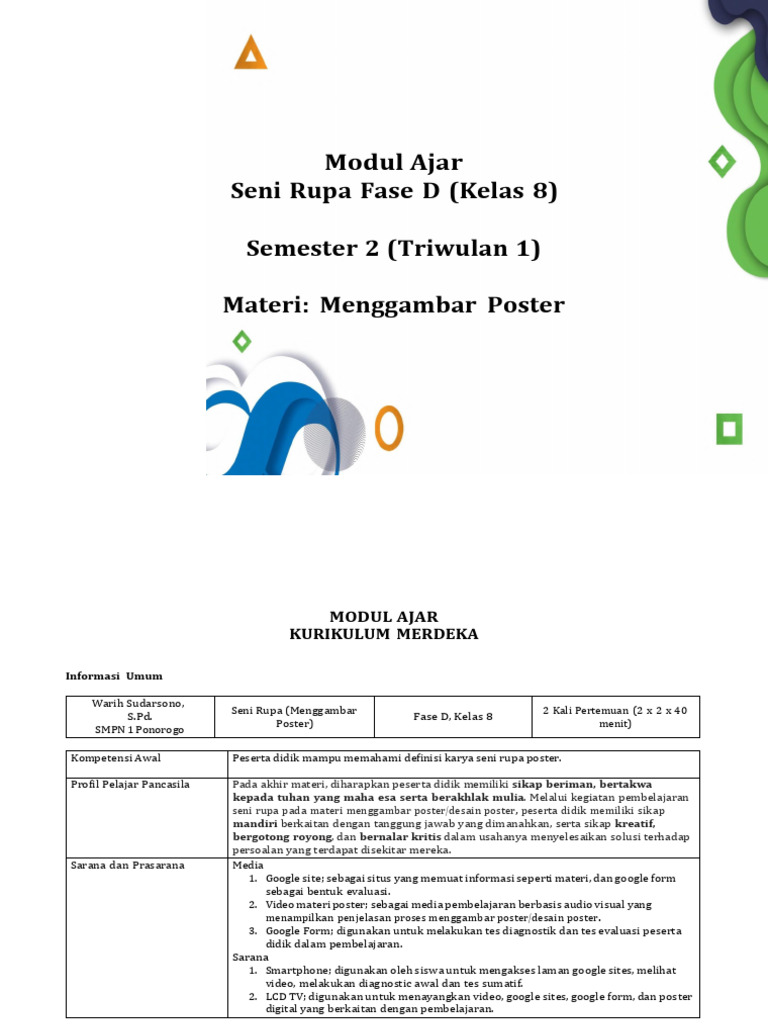 Modul Ajar Poster | PDF
