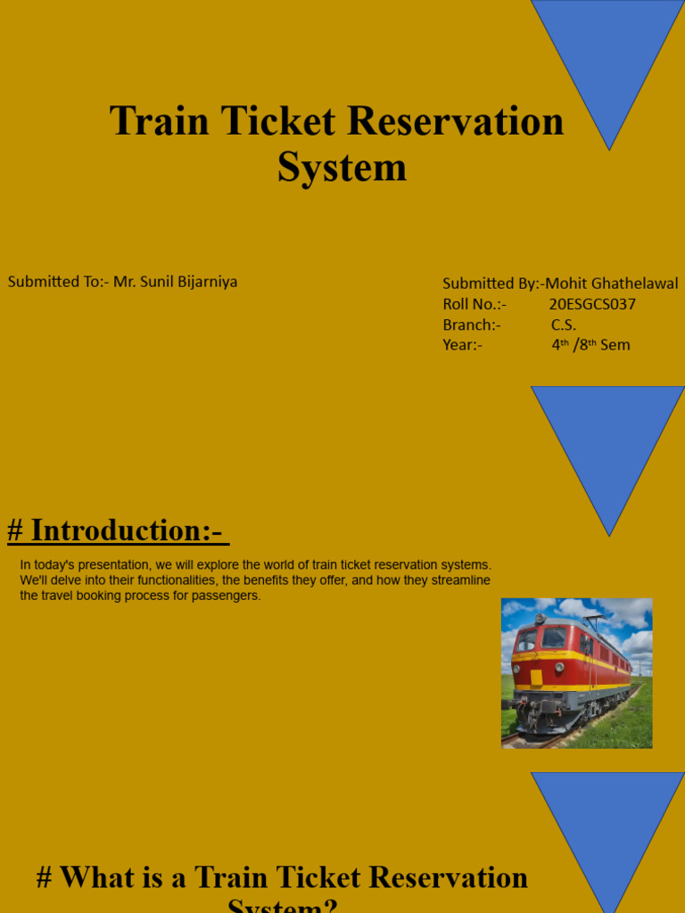 Train Ticket Reservation System Overview | PDF | Ticket (Admission ...