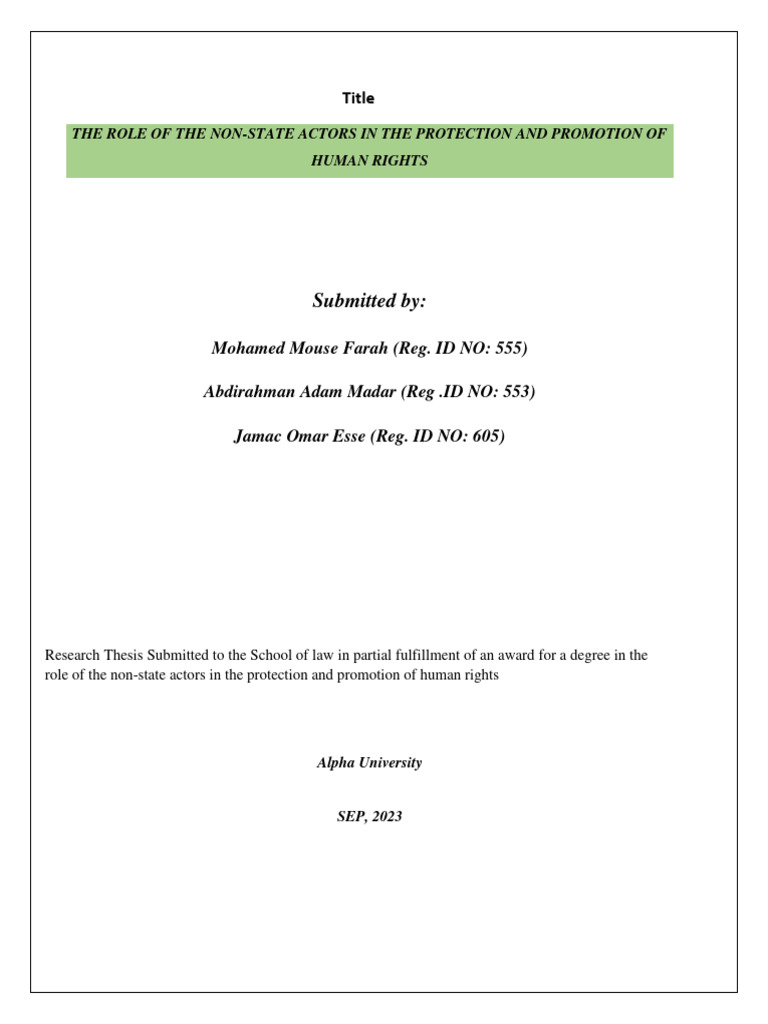 Final Thesis Research Book | PDF | Non Governmental Organization ...