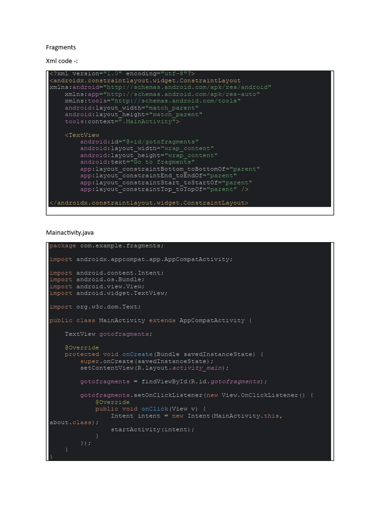 Fragments | PDF | Android (Operating System) | System Software