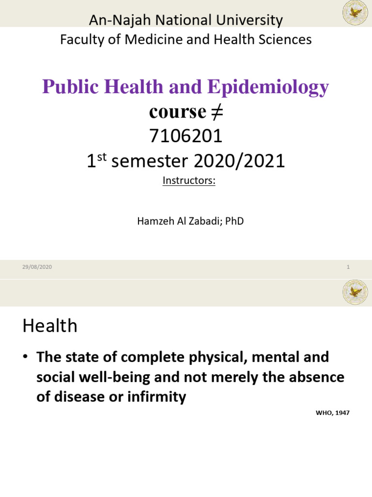 Lecture 1-Introduction To The Concept of Health and Perspectives On ...