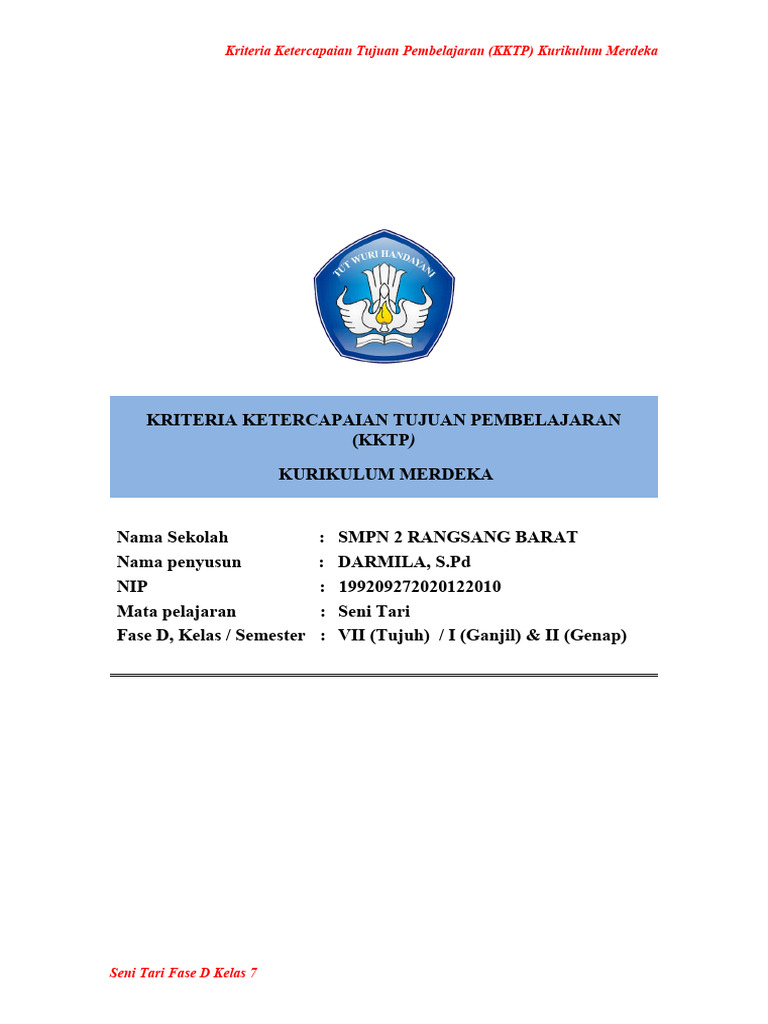 KKTP Kurikulum Merdeka | PDF