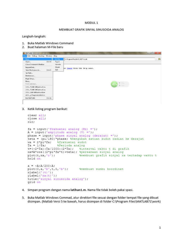 Modul Praktek Matlab (2024) - Revisi Penyesuaian Di Modul 8b | PDF ...