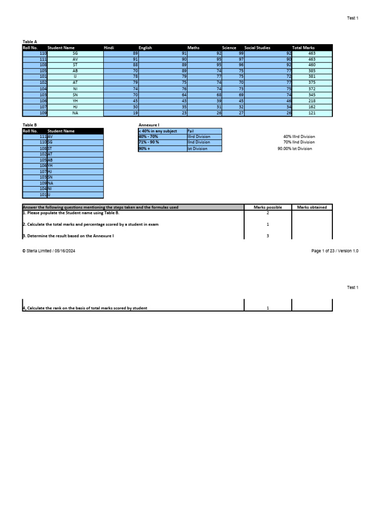 Excel Test - FPA | PDF