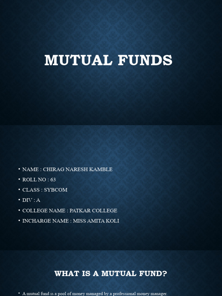 Mutual Funds | PDF | Mutual Funds | Investment Fund