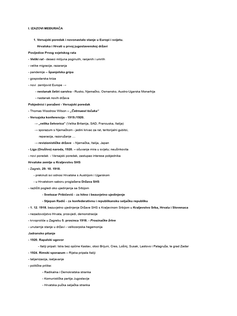 Razred Do 2. SVJ Rata | PDF