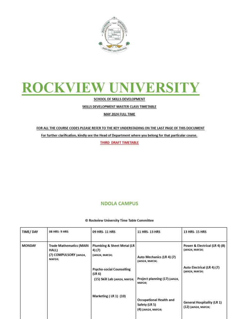 May 2024 - Short Courses - Full Time Timetable - Third Draft Timetable ...