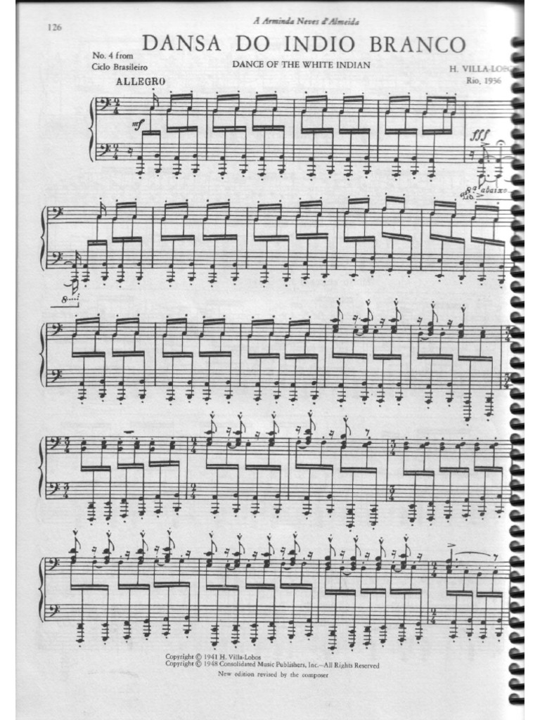 Villa-Lobos - Dansa Do Indio Branco | PDF