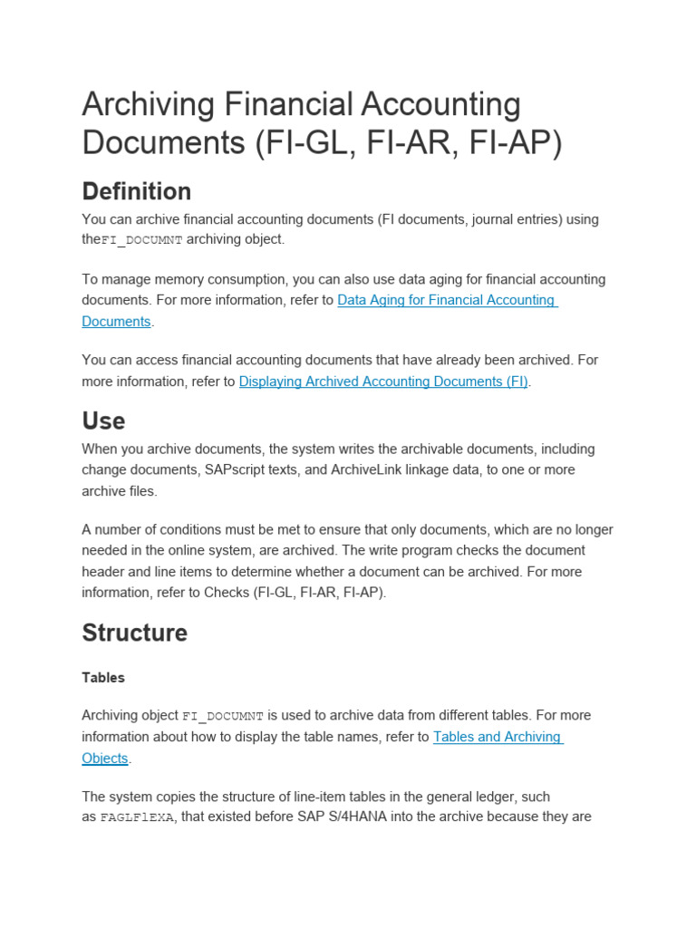 Archiving Financial Accounting Documents | PDF | Database Index | Databases