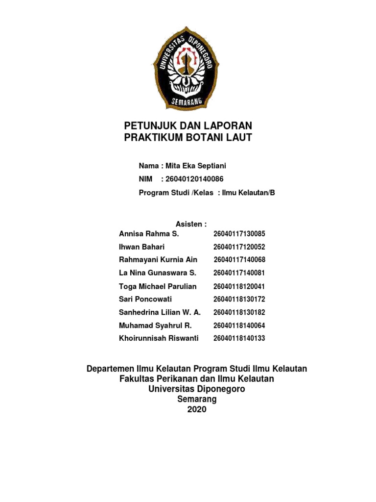 MITA EKA SEPTIANI - 26040120140086 - IK B (Lamun) | PDF | Sains & Matematika