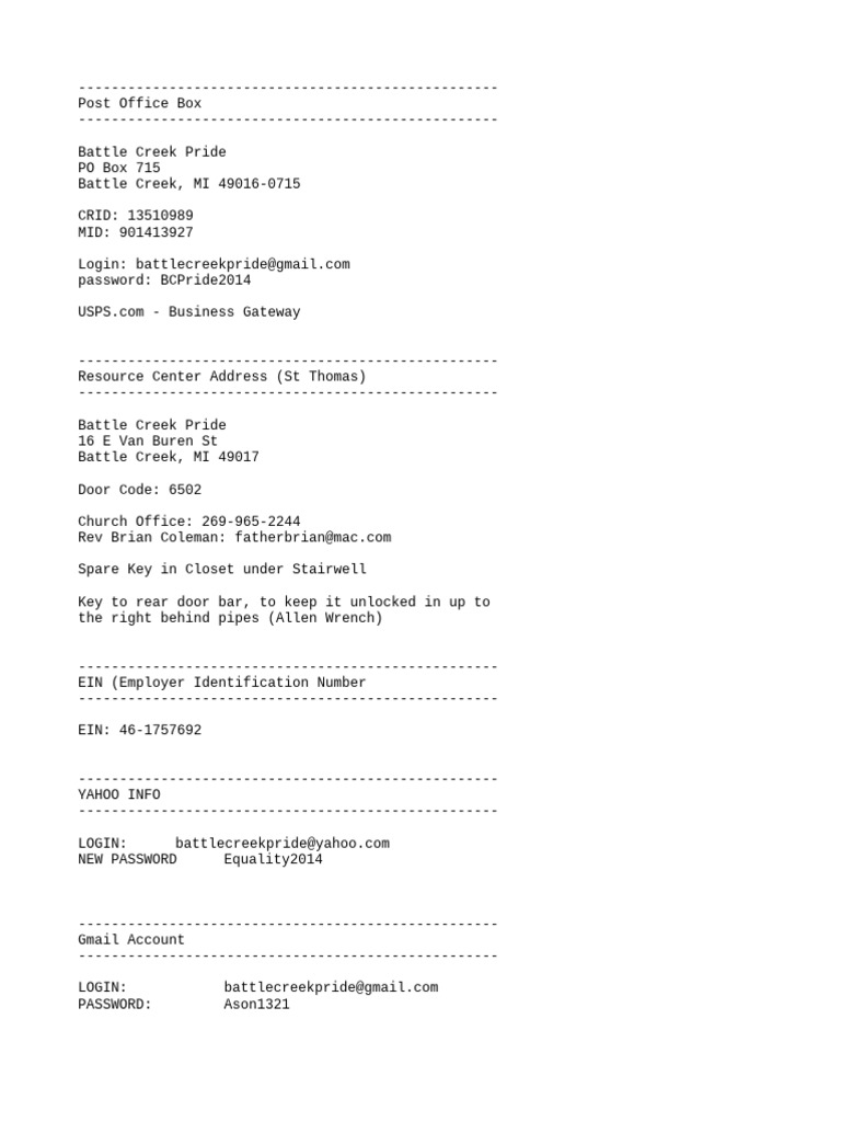 ACCOUNTS and PASSWORDS | PDF | Password | Login