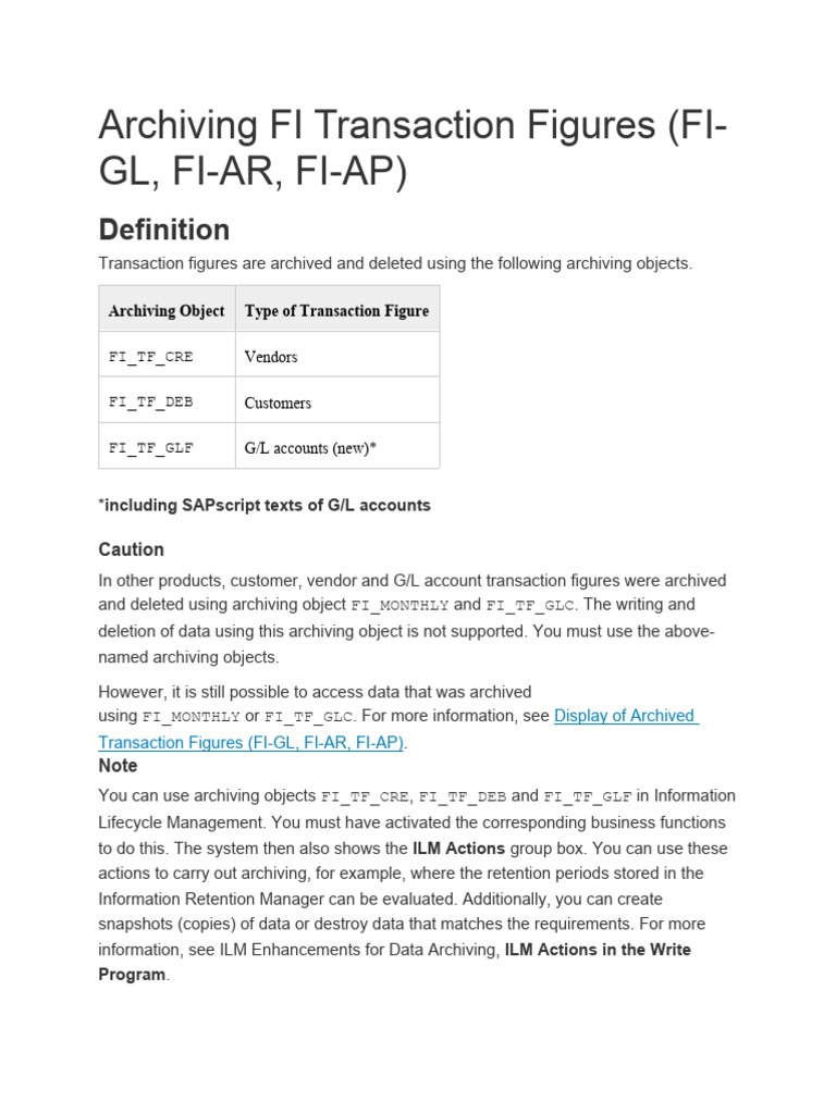 Archiving FI Transaction Figures | PDF | Information | Database Transaction