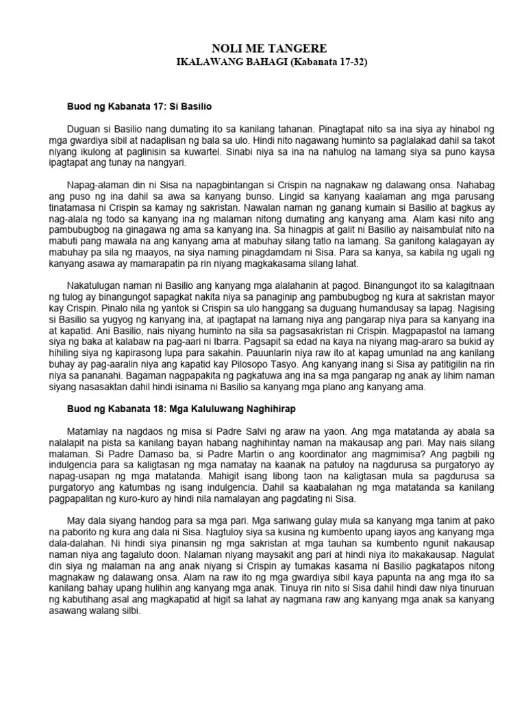 IKALAWANG BAHAGI (Kabanata 18-32) | PDF