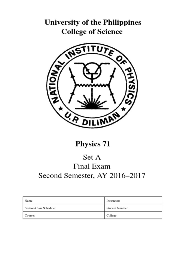 Final Exam Samplex With Answers PDF | PDF | Force | Mass