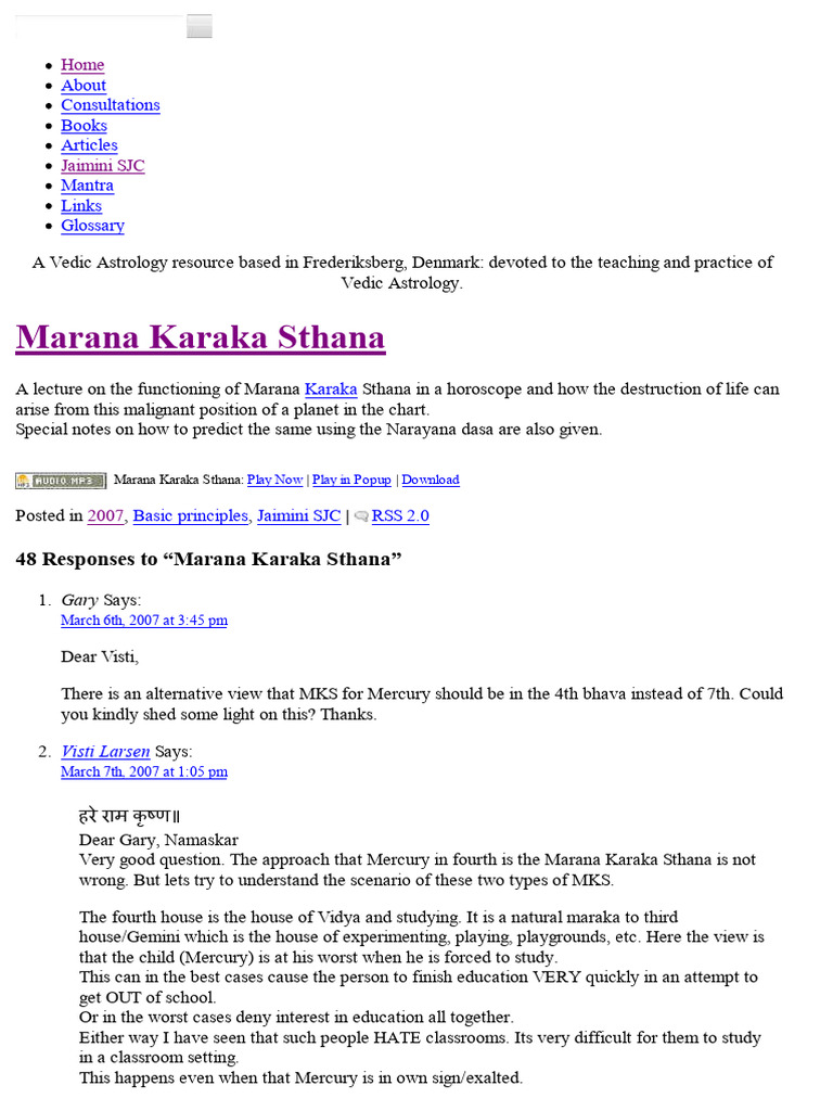 Marana Karaka Sthana | PDF | Planets In Astrology | Planets