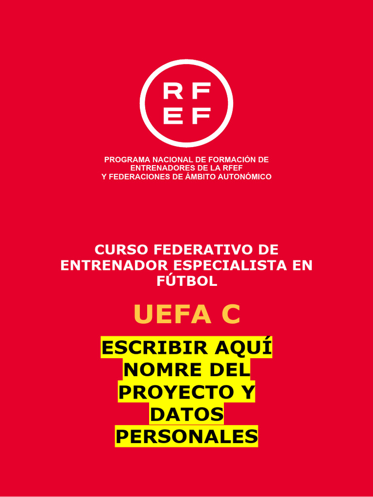 Plantilla Proyecto Uefa C | PDF | Asociación de Futbol