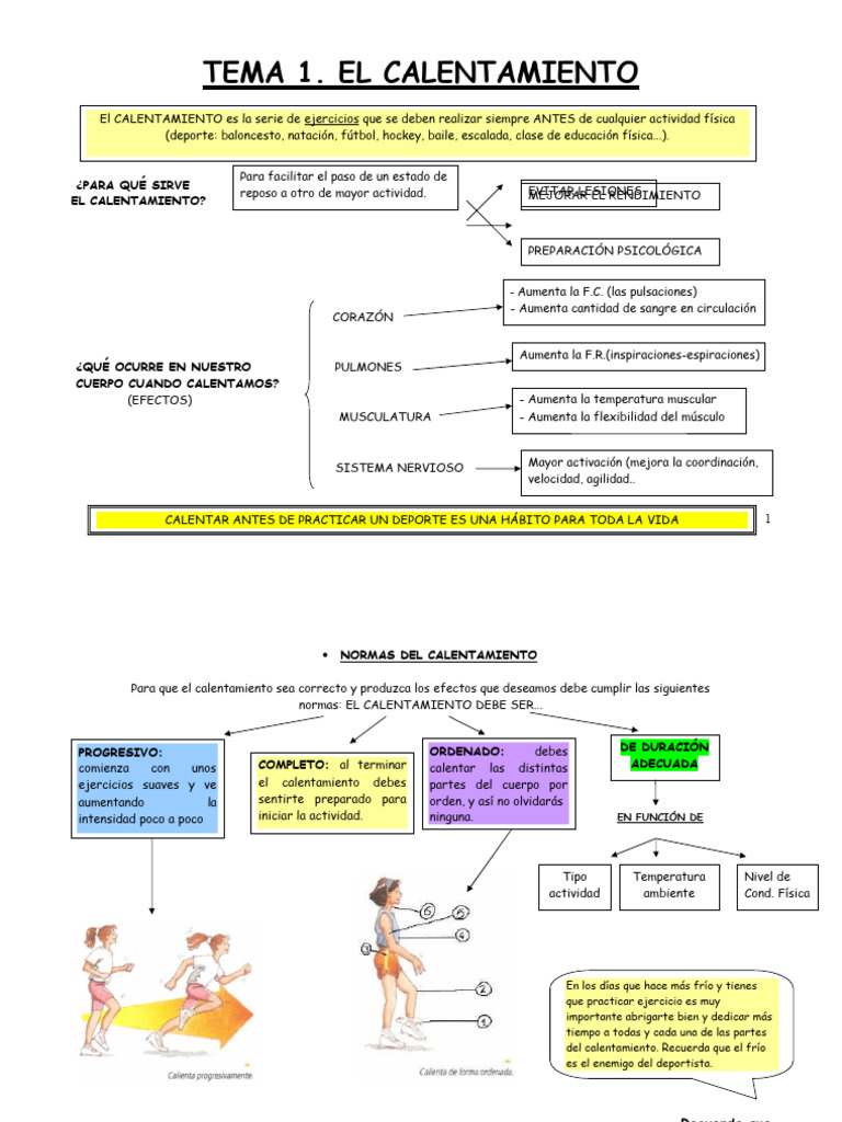 TEMA 1. Calentamiento | PDF | Ritmo cardiaco | Corazón