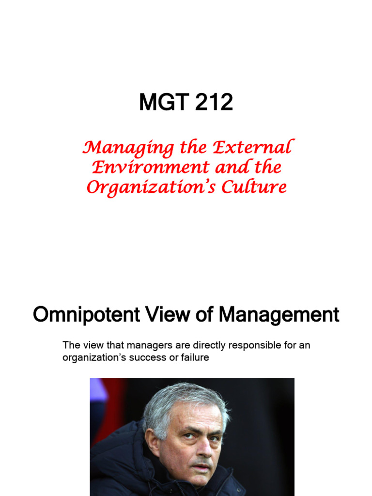 MGT 212 - Chapter 3 - Managing The External Environment and ...