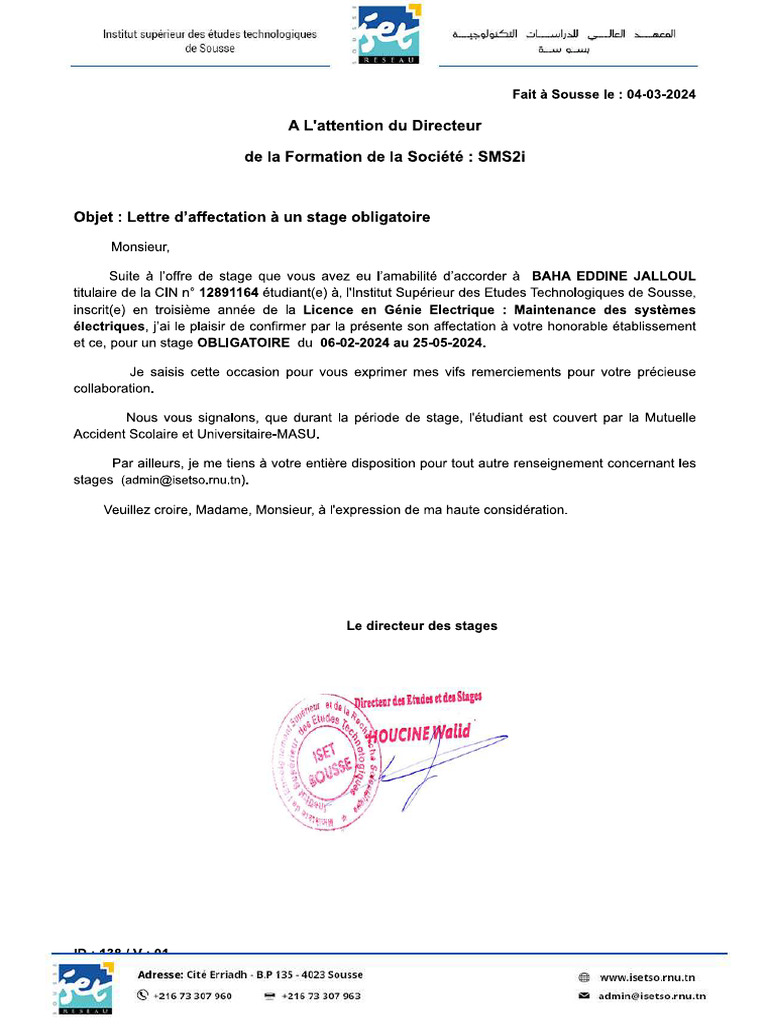 Lettre D'affectation | PDF Lettre D'affectation | PDF