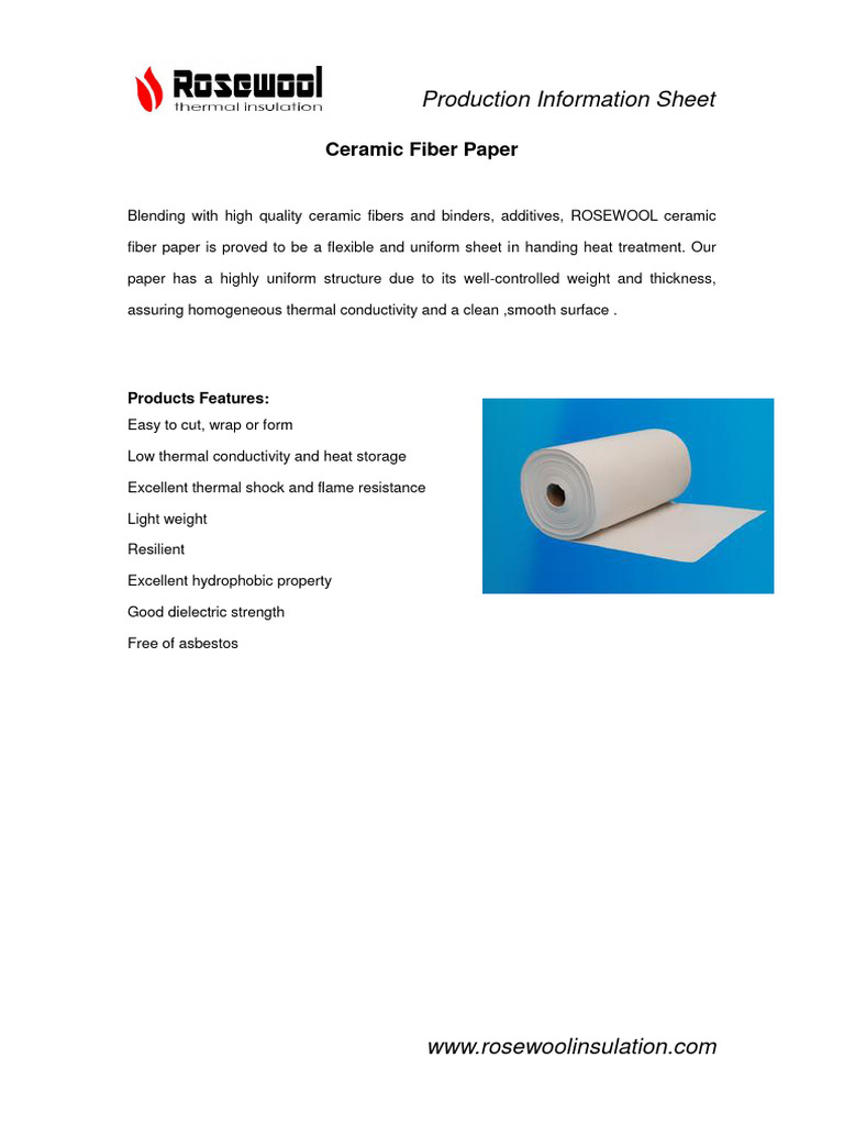 Ceramic Fiber Paper Production Info | PDF | Paper | Building Materials