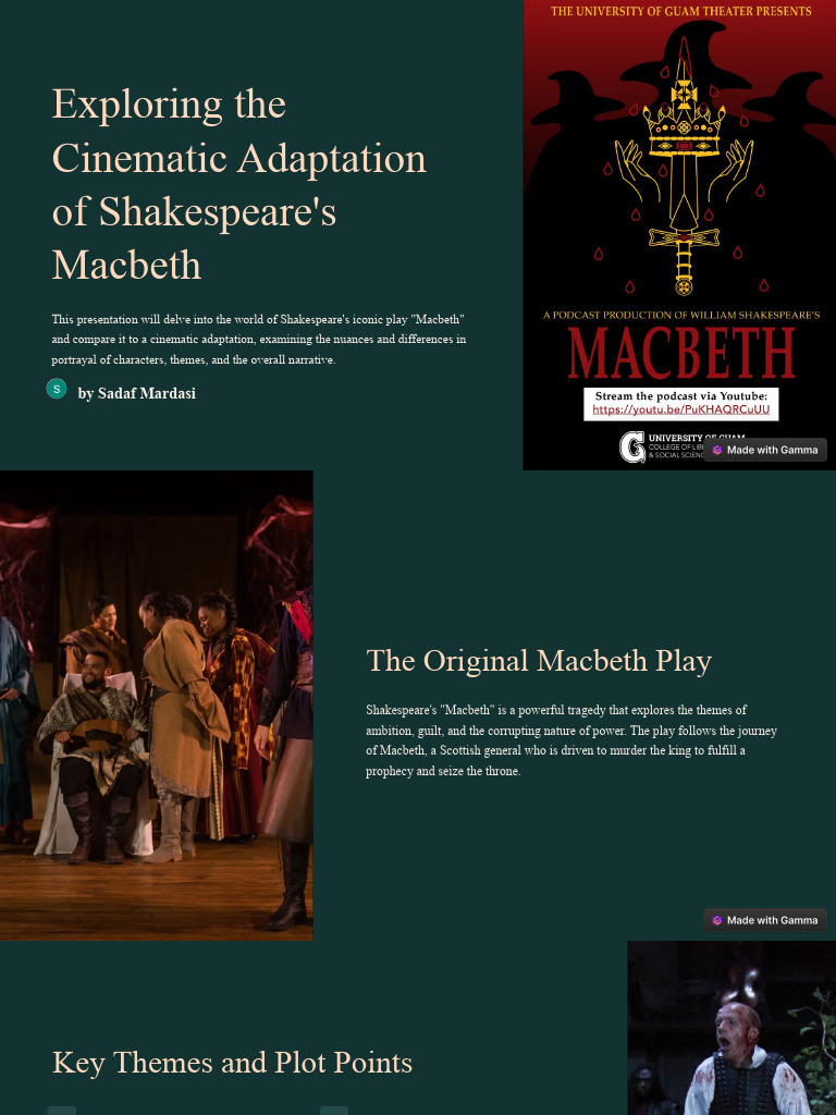 Exploring The Cinematic Adaptation of Shakespeares Macbeth | PDF ...
