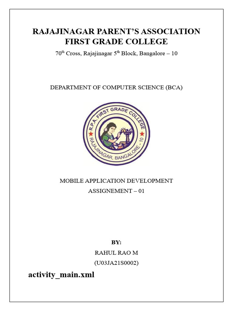 Rajajinagar Parent'S Association First Grade College: 70 Cross ...