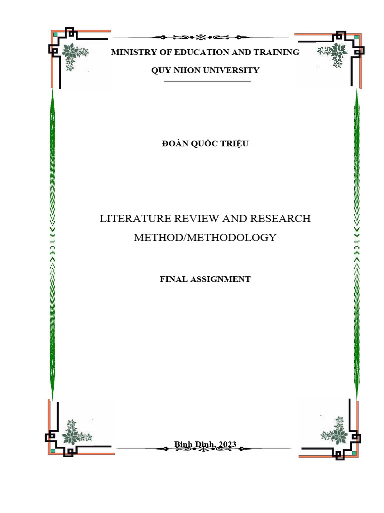 ĐOÀN QUỐC TRIỆU - Final Asignment 170923 | PDF | Methodology | Literature Review