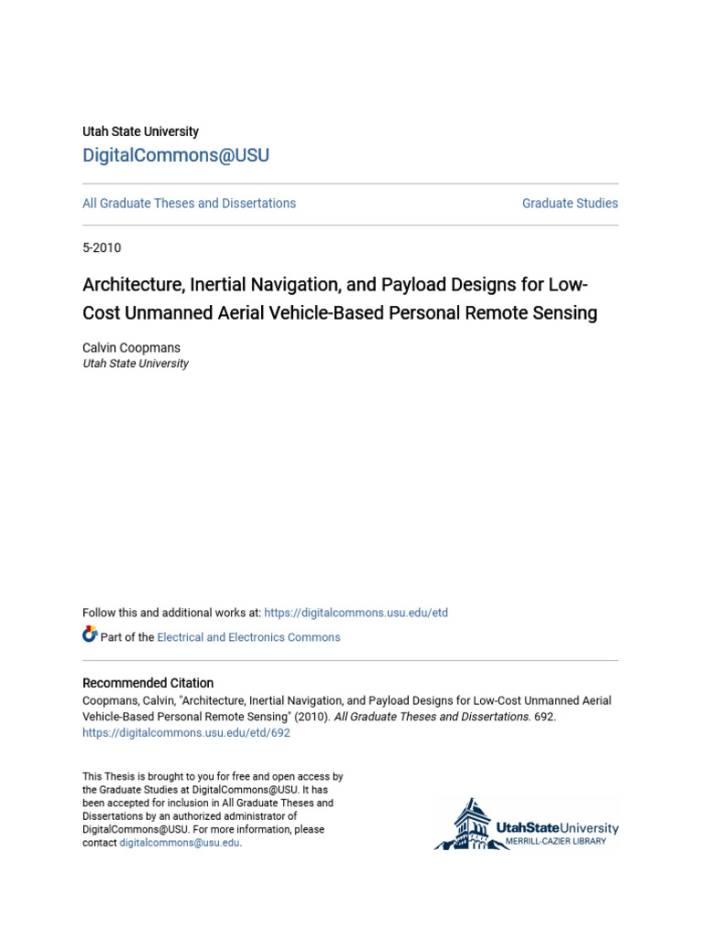 Architecture Inertial Navigation and Payload Designs For Low-Cost Remote Sensing | PDF ...