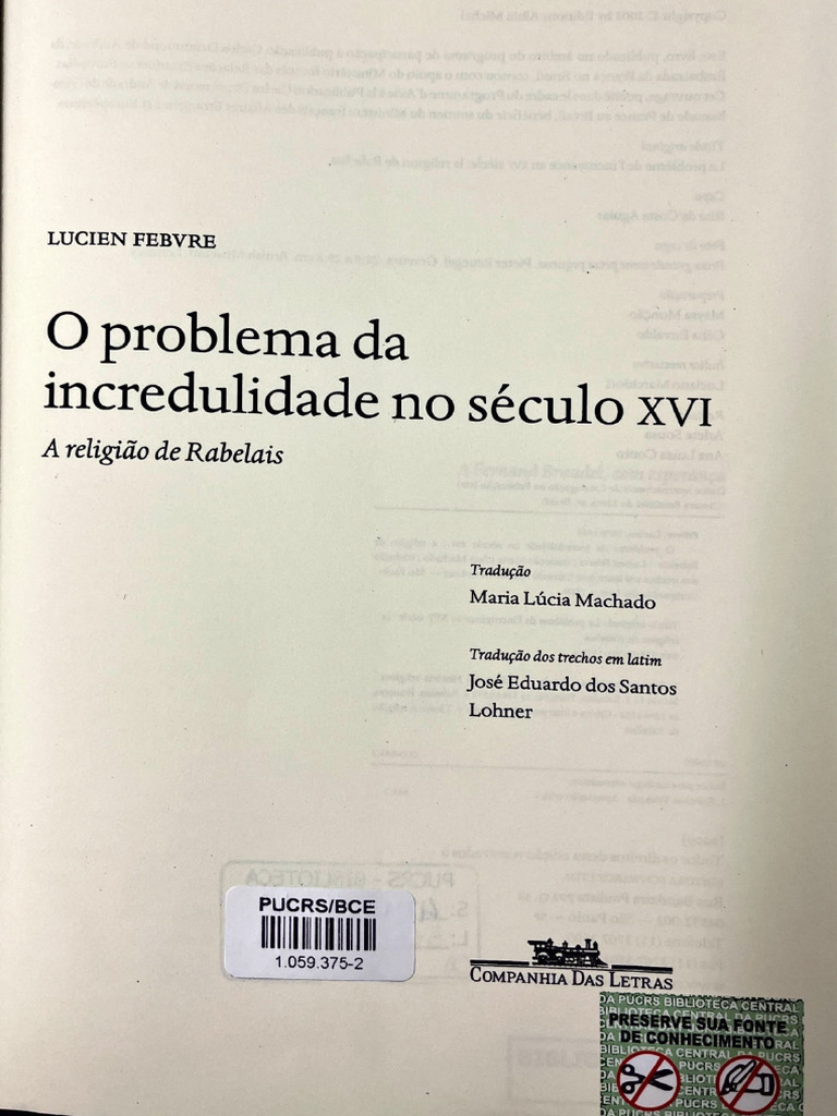 FEBRVE O Problema Da Incredulidade-1 | PDF