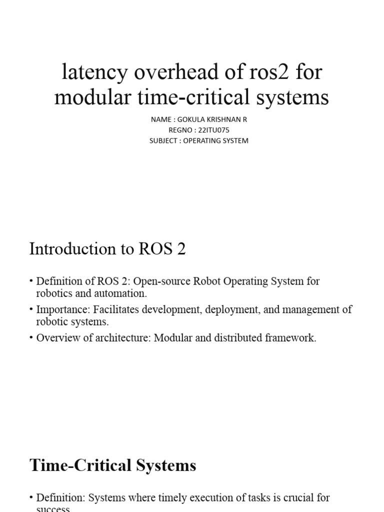 Latency Overhead of Ros2 For Modular Time-Critical Systems | PDF | Business | Computers