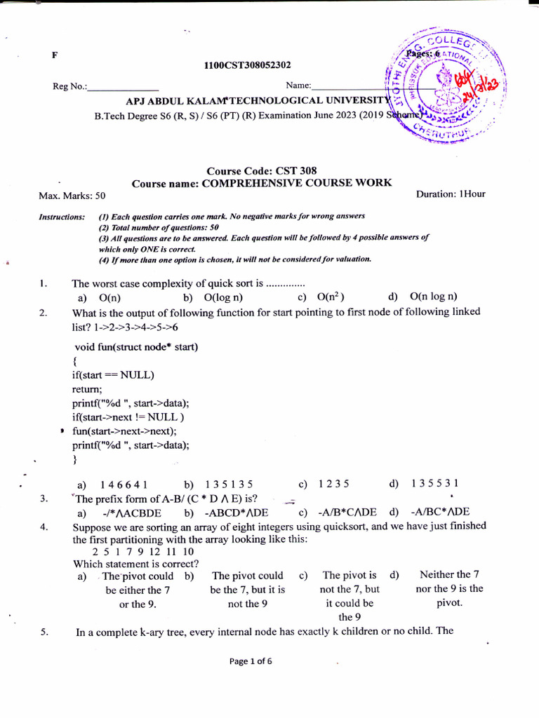 Cst308 Comprehensive June 2023 | PDF | Scheduling (Computing) | Cpu Cache