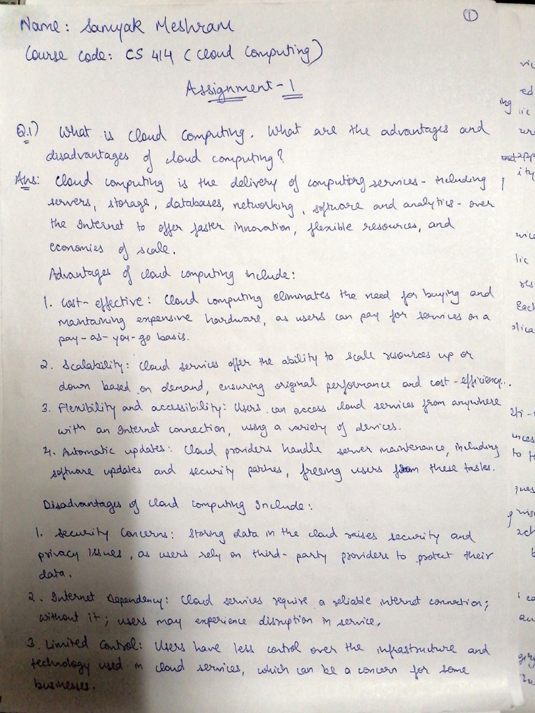 Cloud Computing Assignment 1 | PDF